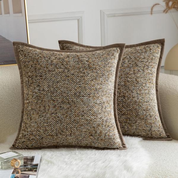 商品名: Yaertun 絞り染め シェニール織 テクスチャー スロー 枕カバー 2枚セット 装飾 正方形 アクセント クッションカバー 居心地の良い ソフト ベルベット 枕カバー カウチ ソファ ベッドルーム リビングルーム用 56x26...