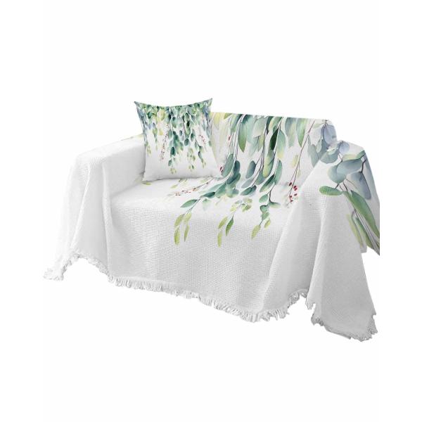 商品名:  Eucalyptus Sofa Couch Covers for Dogs, Washable Sectional Couch Slipcovers for Loveseat with Tassels, Farm Leaves ...