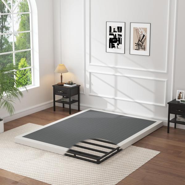 商品名: OSASET ロープロファイルボックススプリングキング - 3インチボックススプリングキングヘビーデューティーベッドファンデーションメタルベッドベース組み立て簡単 OSASET Low Profile Box Spring Kin...