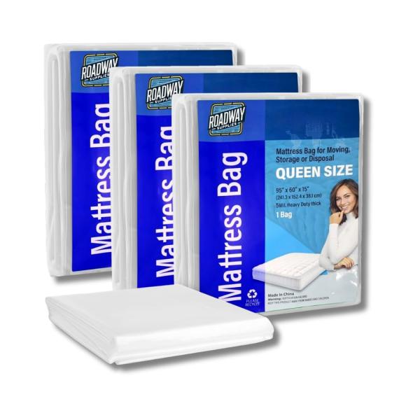 商品名: Moving Supply 5ミル 高耐久 マットレスカバー(3枚、クイーン)。 Heavy-Duty Mattress Bags for Moving or Storage Twin Size - 5 Mil Thick Pla...