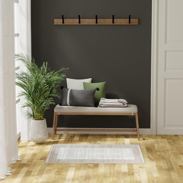 商品名:  Nourison Home Dekor Grey 2' x 4' Area Rug - Easy Clean, Non Shedding, Bed Room, Living Room, Dining Room, Kitchen ...