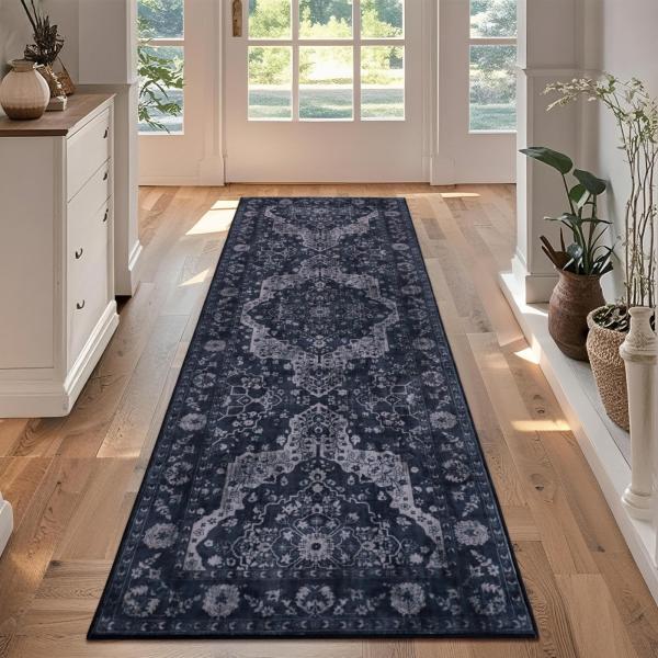 商品名:  nesrt Boho Runner Rug for Hallway 2x6, Soft Faux Wool Vintage Rugs for Bedroom Washable Non Slip, Low Pile Thin Pr...