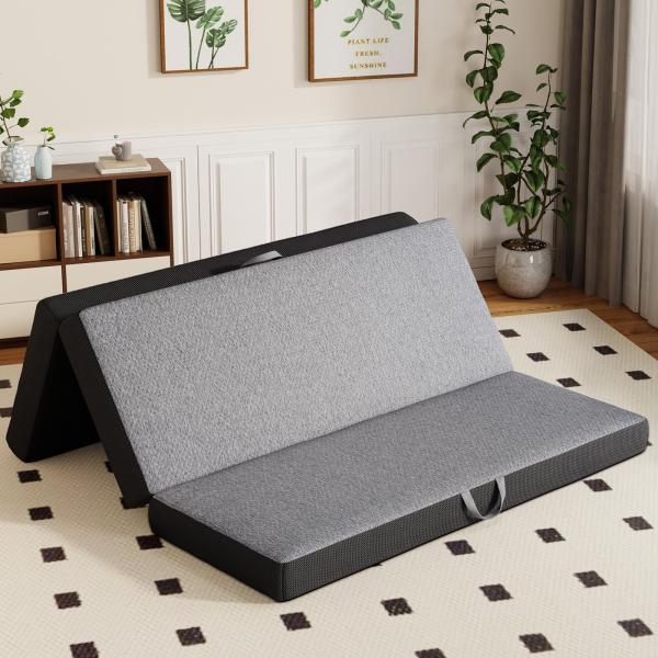 商品名:  Vamcheer Tri Folding Mattress Queen Size - 4 Inch Foldable Mattress for Travel/RV/Camping/Guest Room/Yoga, 78"x58"...