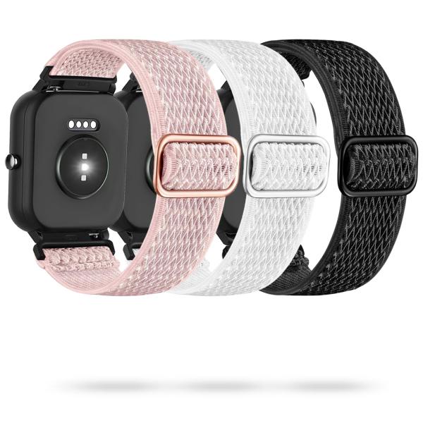 商品名:  LYSANDRA 3 Pack Stretchy Nylon Watch Bands Compatible Spade Co Health Smartwatch 4, 22mm Stretch Elastics Nylon Ad...