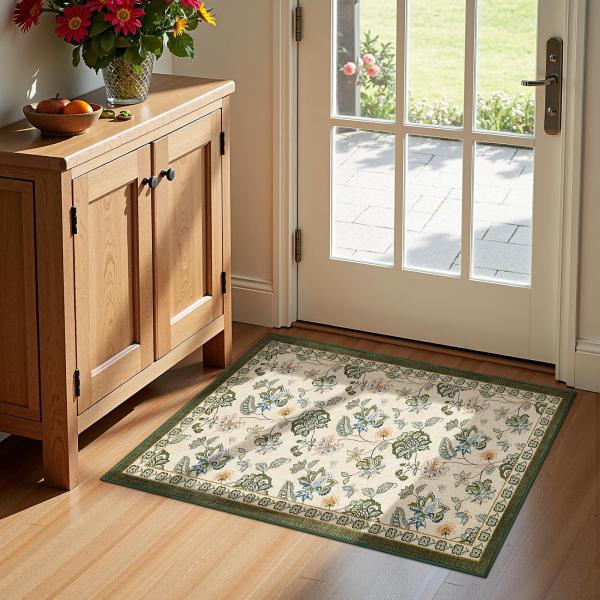 商品名:  jinchan Elora 2x3 Floral Rug for Entryway Washable Kitchen Rug Vintage Romance Design Small Mat Non Slip Indoor Do...