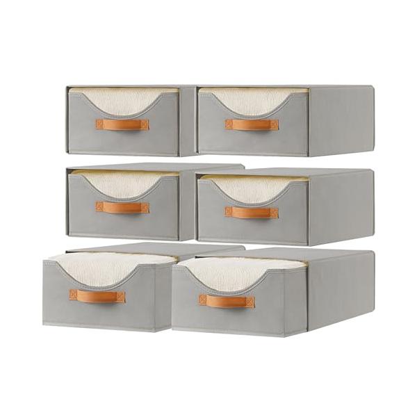 商品名:  Baesyhom 6 Pcs 16.5" Closet Drawers and Large Size Clothes Storage Bins Push-Out Storage Stackable Shelf Drawers w...