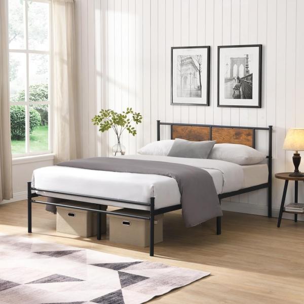 商品名:  Bed Frame, Metal Platform Bed Frame Queen Size with Storage Space Under Bed, Heavy Duty Steel Slat Support, Easy A...