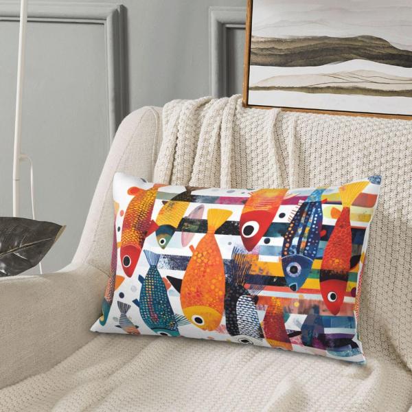 商品名:  HEILIVIO Pillow Cover Colorful Fishes Pillowcase Printing Pillow case for Home Sofa Bed Decor Lightweight Breathab...
