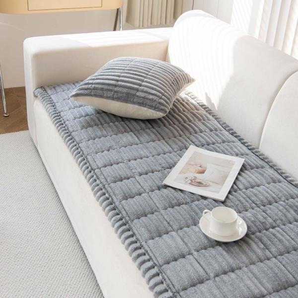 商品名: Aucrovee 犬用カウチカバー 洗濯可能 滑り止めソファカバー ペット用 3クッションソファ、セクショナルスリップカバー家具プロテクター(27.5インチx59インチ ライトグレー) 1点 Aucrovee Couch Cove...