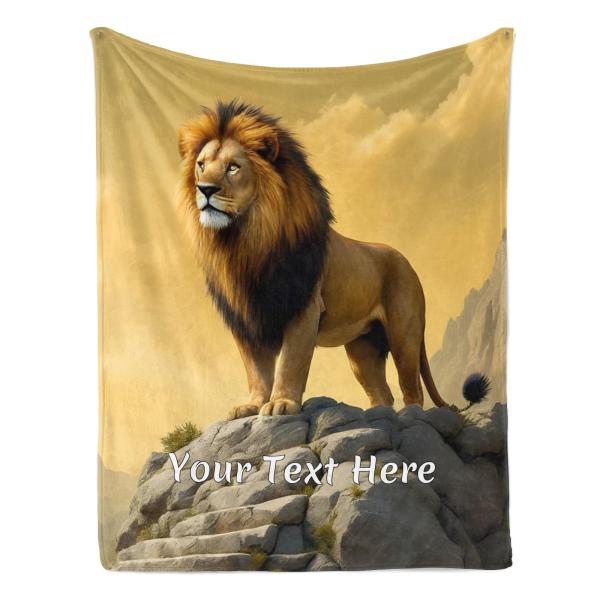 商品名:  Lion Name Blanket, Personalized Throw Blanket for Couch Sofa Bed, Soft Warm Fuzzy Cozy, 50 x 60 Inchesブランド: CUSFOU...