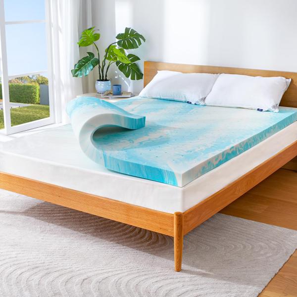 商品名: Marsail マットレストッパー クイーン 3インチ ジェルメモリーフォーム、クイーンサイズベッド用ベッドトッパー スリーパーソファ、RV、キャンピングカー、CertiPUR-US認証済み Marsail Mattress To...