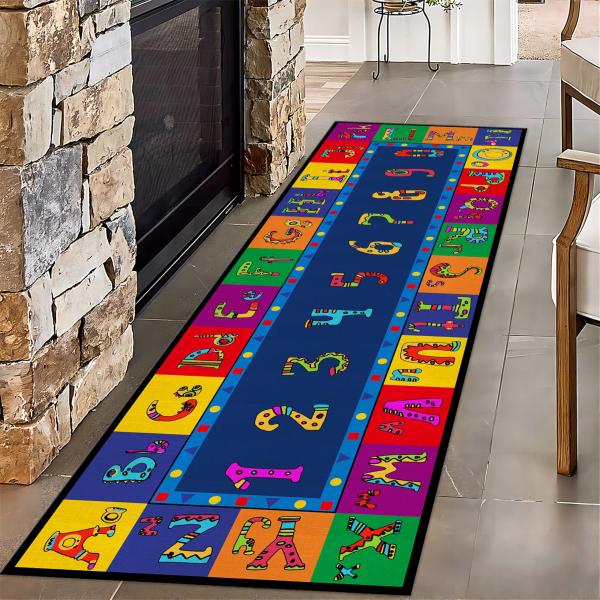 商品名:  Cartoon ABC Alphabet Runner Rug, 4x10ft, Circus Colorful Number Printing Kids Rugs, Absorbent Breathable Washable ...