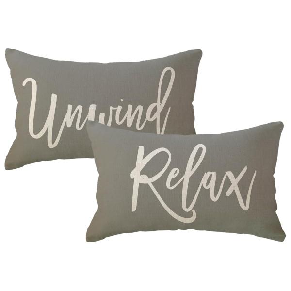 商品名:  ULOVE LOVE YOURSELF Relax Unwind Throw Pillow Covers 12x20 Farmhouse Spring Summer Decorative Lumbar Pillowcases P...