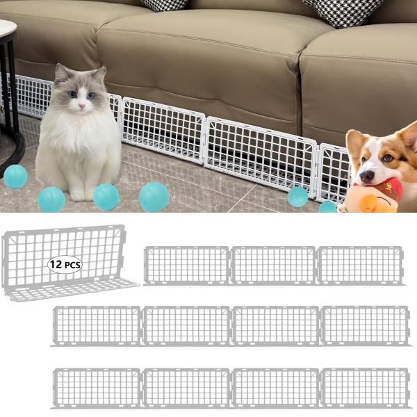 商品名: Typlhom 12個 カウチ下ブロッカー 家具 ベッド カウチストップ 小さなアイテム おもちゃ ソファの下に入るのを防ぐ プラスチック ベッド下ブロッカー ペット 犬 猫 - ホワイト Typlhom 12 PCS Under...