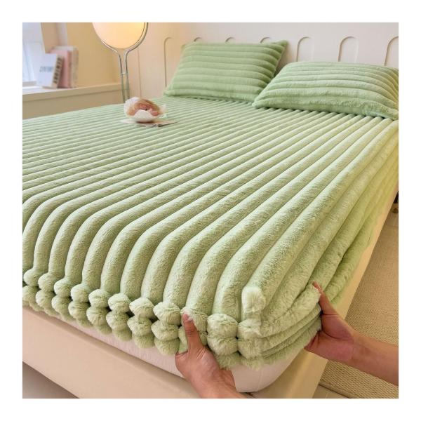 商品名:  Velvet Fitted Sheet, Soft Plush Fitted Sheet Bedspread, Winter Warm Thickened Fitted Bed Sheet, Soft Plush Bedcove...