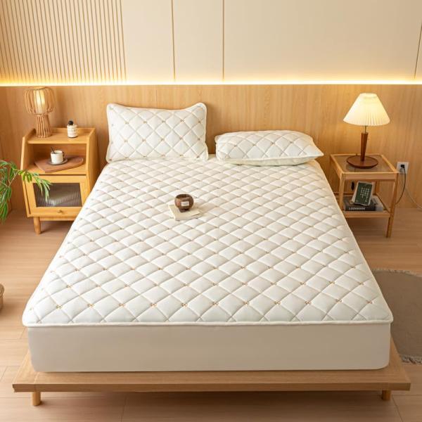 商品名:  Mattress Pad Cotton Mattress Cover, Quilted Fitted Mattress Protector Non Slip Breathable Soft Mattress Topper Up ...