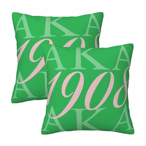 商品名: Orythyra Aka 1908 18x18 装飾用クッションカバー 2枚セット ピンク グリーン クリエイティブ レター クッション 枕カバー 正方形 ベルベット 屋外 装飾 ホーム ベッド ソファ カウチ オフィス ホテル ...