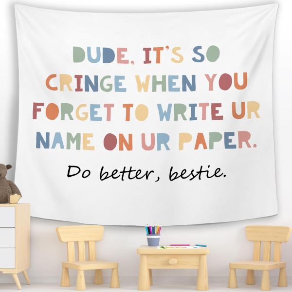 商品名:  MNASAIOO Funny Classroom Rules Wall Tapestry Hanging, Science Math English Teacher Class Tapestries, Colorful Wall...