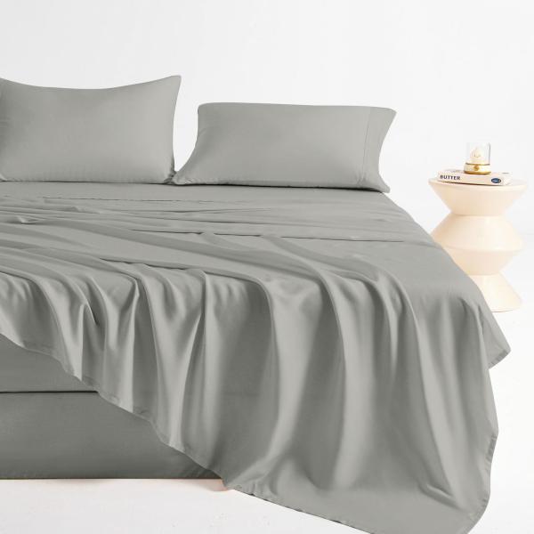 商品名:  LONAVA 100% Viscose Derived from Bamboo Queen Sheet Set Grey, 4 Pieces Soft Cooling Bedding with Deep Pocket UP to...