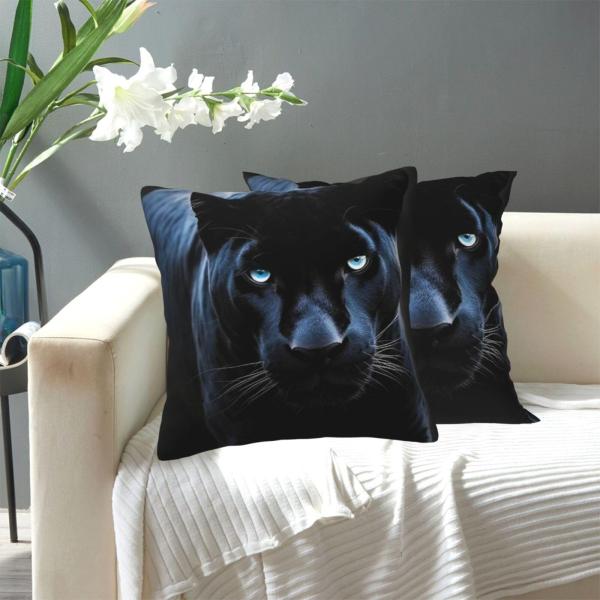 商品名:  GDSHJKLW Panther with Blue Eyes Pillow Covers 16"X16" Couch Pillow Case Modern Decorative Square Throw Pillows Cus...