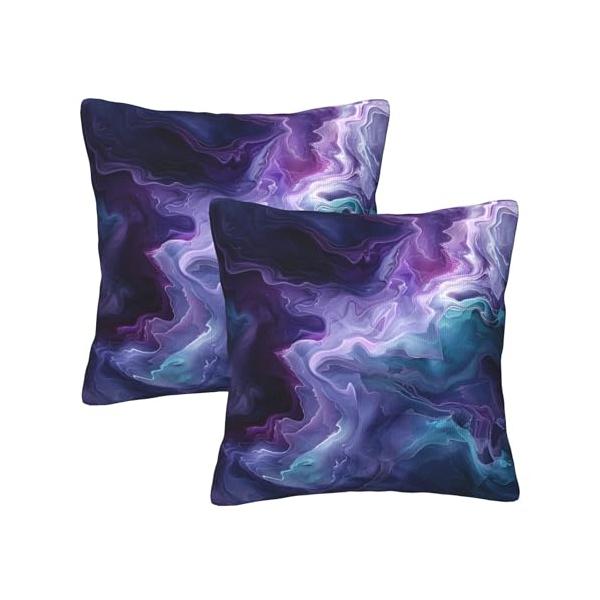 商品名:  Lalamelody Purple Teal Turquoise Galaxy Nebulous Throw Pillow Covers Cozy Square Pillowcases Home Decor for Bed Co...
