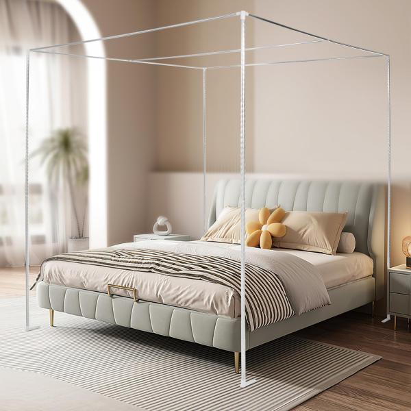 商品名:  NAIXING Adjustable Stainless Steel Mosquito Net Bracket for Double Bed ? Modern Bed Canopy Frame, Heavy-Duty Mosqu...