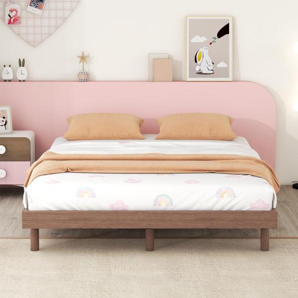 商品名:  WDYLWFHW Full Size Classic Wooden Floating Bed Frame,Low Profile Platform Bed with Sturdy Slats Support,No Headboa...