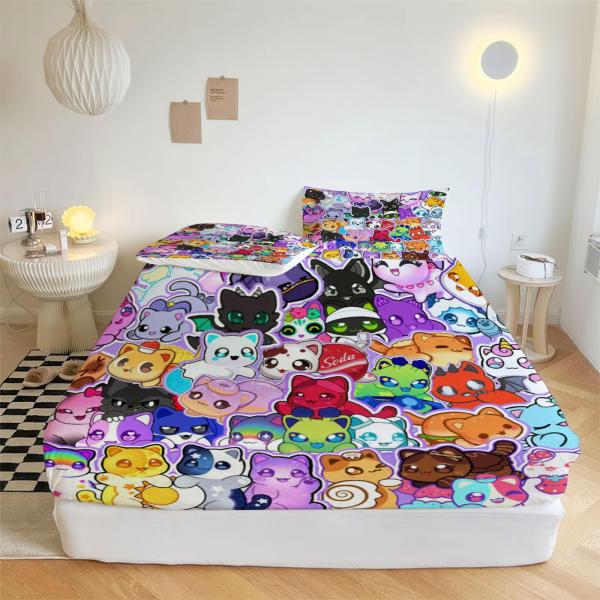 商品名:  Allenjoy Twin Size Pixel Princess Fitted Sheet Gamer Bed Sheets Bedding Set Deep Pockets Up to 16" Bedroom Decor w...