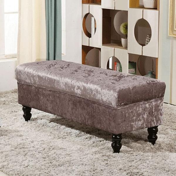 商品名:  Velvet Tufted Storage Bench with Crystal Button,Rectangle Upholstered Storage Ottoman,Premium Plush End of Bed Ben...