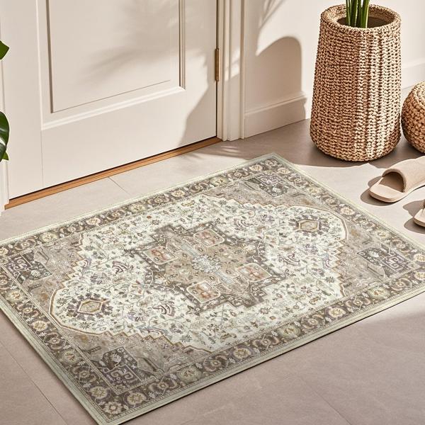 商品名:  Area Rug for Living Room 2x3,Machine Washable Vintage Oriental Soft Carpet, Low Pile Thin Floor Area Rugs with Non...
