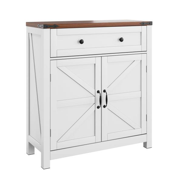 商品名:  Daxue 30” Farmhouse Console Table with Drawers and Cabinet White Sofa Table Wood Sideboard with Adjustable Shelves...