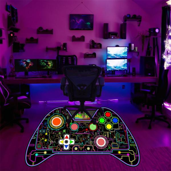 商品名: ボーイズゲームパッド型カーペットラグ - ゲームパッド型エリアラグ 男の子の寝室用 ゲームテーマエリアラグ キッズゲームルーム装飾 5x7フィート Boys Gamepad Shaped Carpet Rug - Gamepad ...