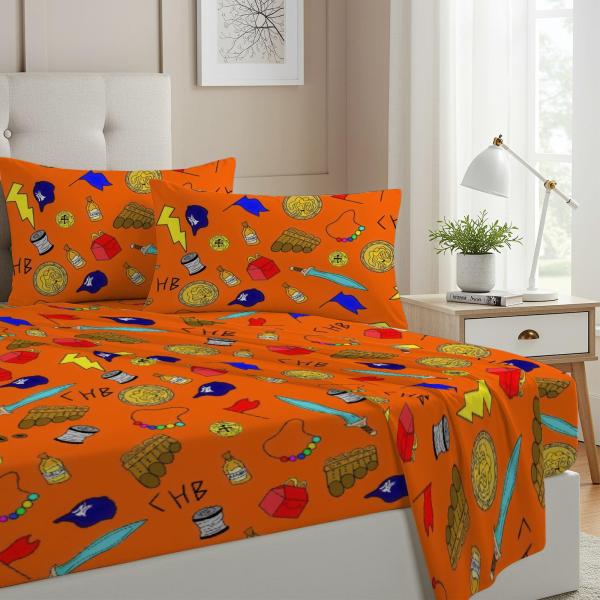 商品名:  Allenjoy Twin Size Demigod Adventures Fitted Sheet Greek Heroes Bed Flat Sheets Bedding Set Deep Pockets Up to 16"...