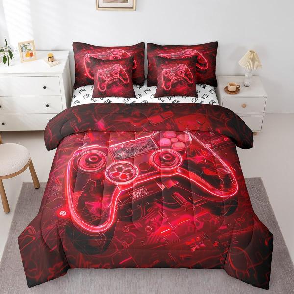 商品名: Feelyou キッズ ゲーマー 寝具7点セット ツインサイズ Galaxy ゲームベッド バッグ入り 男の子 女の子 オンブレ モダン ゲームコンソール 掛け布団セット シーツ付き ゲームパッド ティーンズ ベッドセット 寝室の...