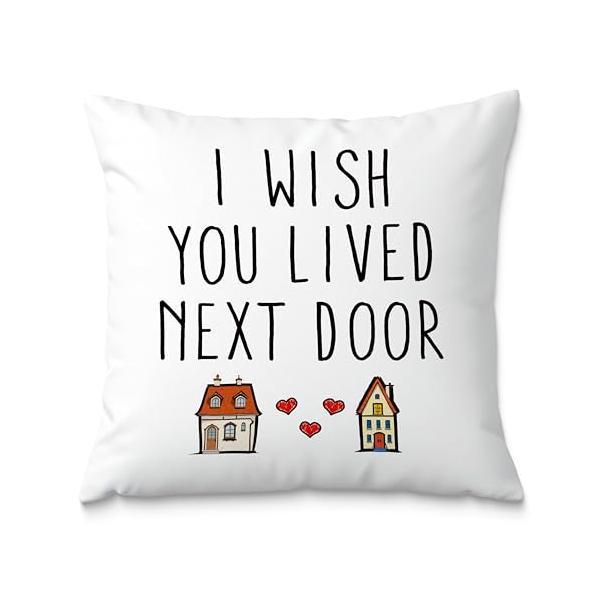 商品名: Fuasei Gift for Best Friend 枕カバー 18x18、長距離友情ギフト、I Wish You Lived Next Door装飾スローピローカバー、ソファ、ホーム、リビングルーム、ベッドルーム用 Fuase...