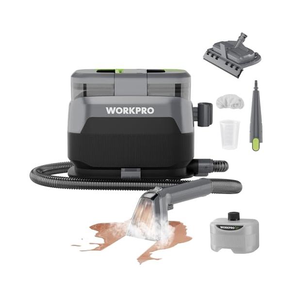 商品名: WORKPRO スチームカーペットと室内装飾クリーナー。 WORKPRO Steam Portable Carpet and Upholstery Cleaner, 16KPa Upholstery Cleaner Machine...