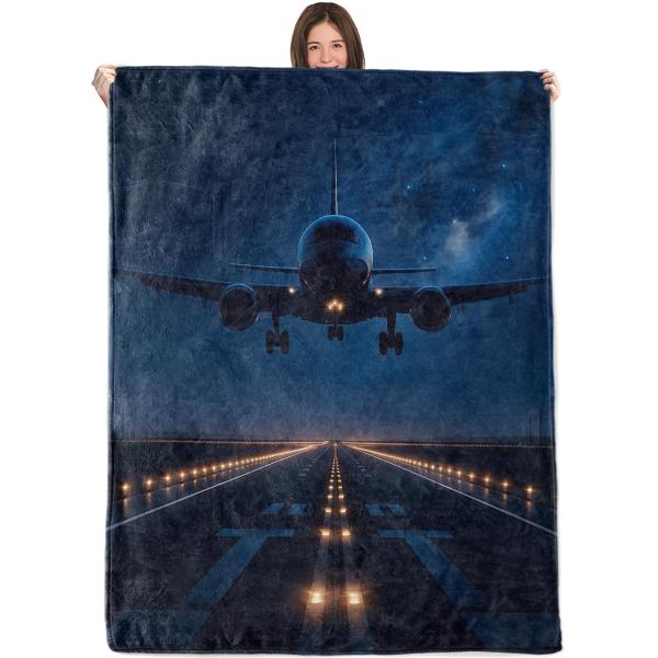 商品名: 邪悪な飛行機ブランケット、60 x 80インチ、居心地の良いフランネルひざ掛け、雄大な夜着、星空航空デザイン、ソフトで軽量なギフトブランケット、パイロット旅行者、ソファベッド、旅行、リビングルームにクールな装飾。 WKEDIN A...