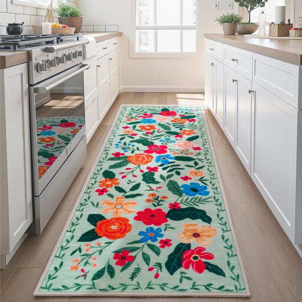 商品名:  Joiedomi Hallway Runner Rug Washable 2'6''x8' Non Slip Kitchen Rug with Rubber Backing Soft Boho Floral Floor Carp...