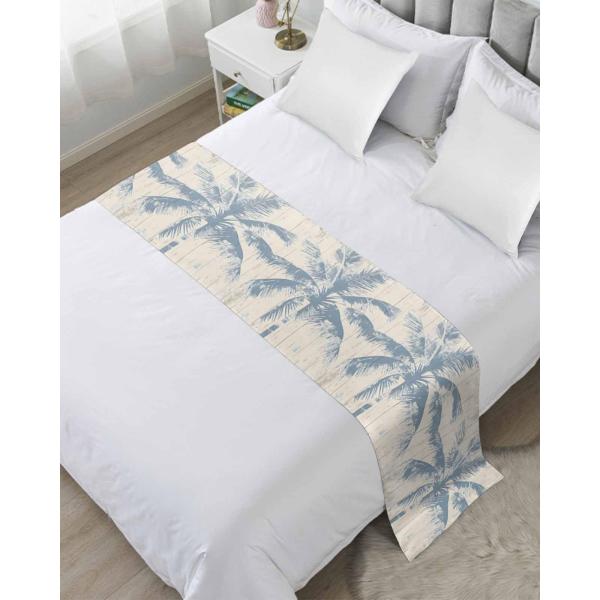 商品名:  DecorLovee Blue Palm Tree Bed Runners for Cal King Size Bed, Decorative Bed Throws for Foot of Bed, Coastal Summer...