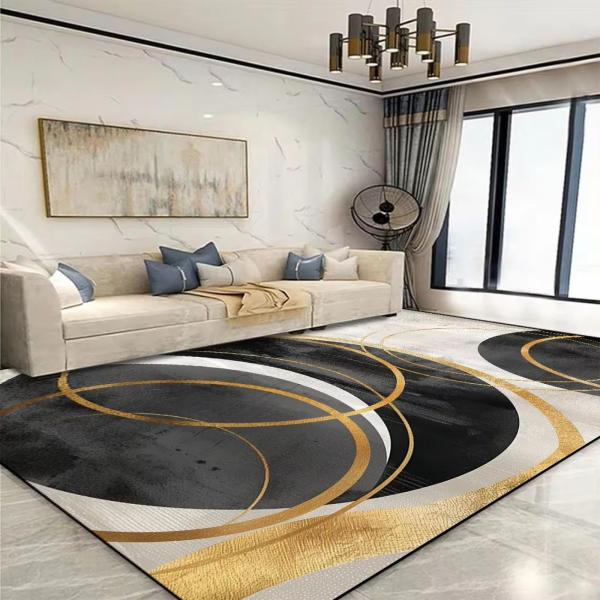 商品名:  Modern Golden Geometric Carpet for Living Room Large Area Decoration Home Rugs for Bedroom Soft Non-Slip Lounge So...