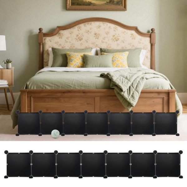 商品名: LISRUGEN(リスルーゲン) ペット用ベッド下ブロッカー 高さ11.8インチ x 長さ83インチ ベッド下用 ベッド下ブロッカー 頑丈で調節可能なベッド下ブロッカー ペットやアイテムがベッドの下に入るのを防ぐ ブラック LIS...