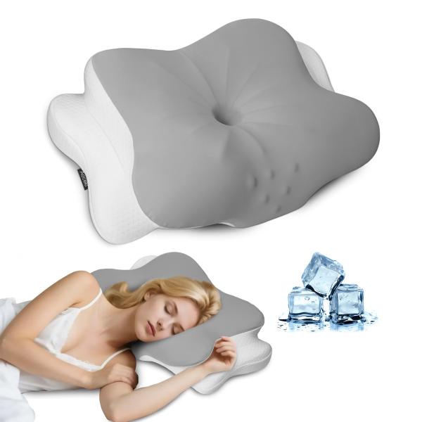 商品名:  Cervical Neck Pillow for Pain Relief - Ergonomic Bed Pillow for Neck Support, Cooling Contour Orthopedic Memory Fo...