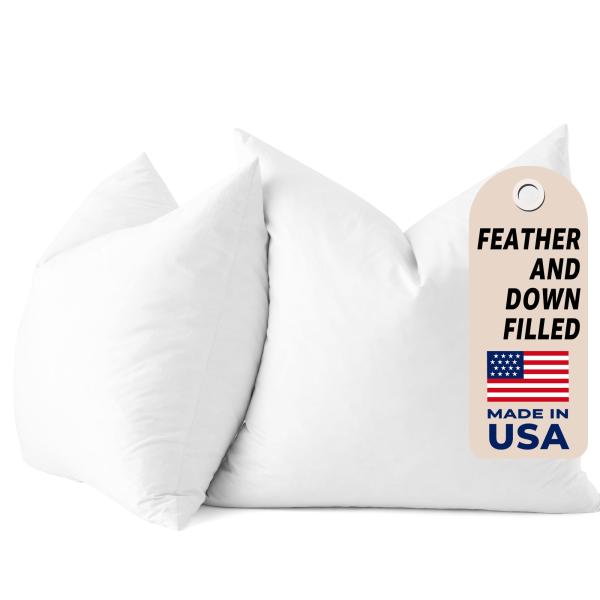 商品名: COZY ONE 26 x 26 ユーロ枕インサート プレミアムフェザーダウンホワイトスローピローインサート 100%ダウンプルーフコットンカバー、ソフトでふわふわの装飾的な正方形の枕、ベッド、カウチ、クッション用 COZY ON...