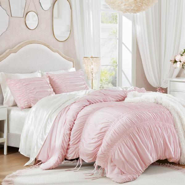 商品名:  Intelligent Design Queen Comforter Set Ruched Shabby Chic Comforters for Queen Size Bed, All Season Lightweight Co...