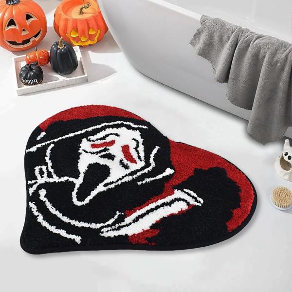商品名: Vanleonet バスルームラグ ゴーストフェイス バスマット ハロウィンデコレーション 滑り止め 吸収性 洗濯可能 ドアマット ホラー ゴシック 不気味なスクリーム スカル バスマット キッチン リビングルーム 寝室用 26イ...