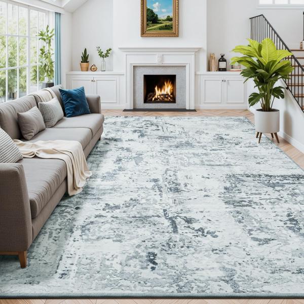商品名:  Carpelux 9x12 Area Rugs for Living Room, Large Washable Abstract Modren Indoor Rugs, Non-Slip Soft Non Shedding Fl...