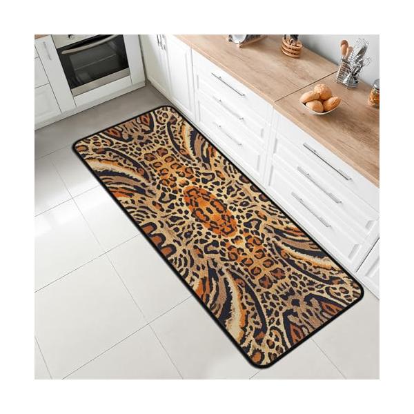 商品名:  Leopard Animal Print Kitchen Rug Non-Slip Machine Washable Laundry Room Rug Runner Quick-Dry Absorbent Waterproof ...