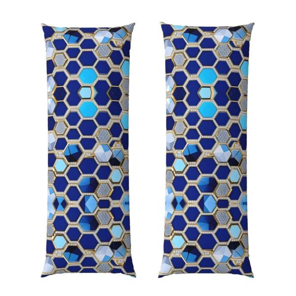 商品名:  Blue Hexagons and Diamond Print Body Pillow Cover for Bed Premium Long Body Pillow Case Cover 20x54Inches with Zip...