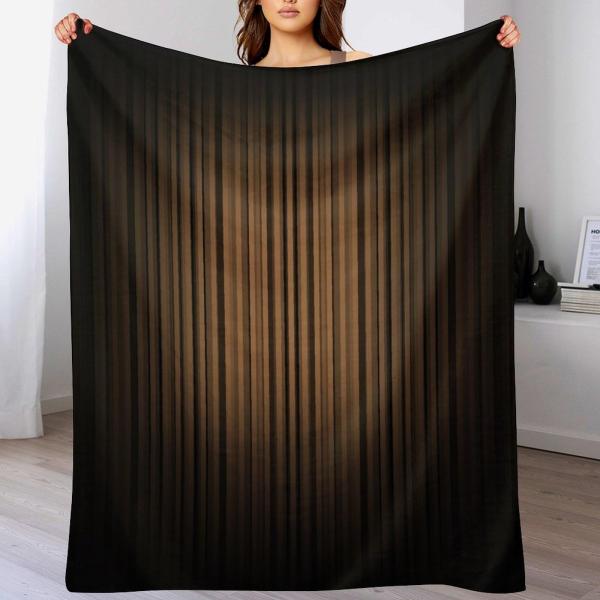 商品名:  ZhiRain Brown and Black Throw Blanket Ombre Abstract Tan Dark Striped Art Aesthetic Modern Blanket for Sofa Bed Co...