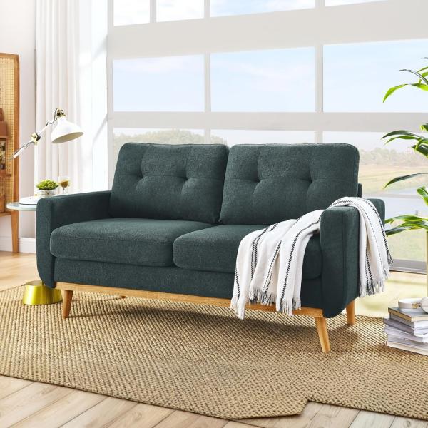 商品名:  Luxizawmlinium 67.7''Velvet Loveseat Sofa, Mid-Century Modern Couches for Small Spaces Living Room, Futon Love Sea...